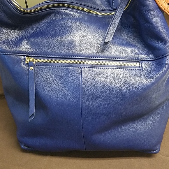 Isaac Mizrahi | Bags | Isaac Mizrahi Blue Leather Purse With Tassel ...